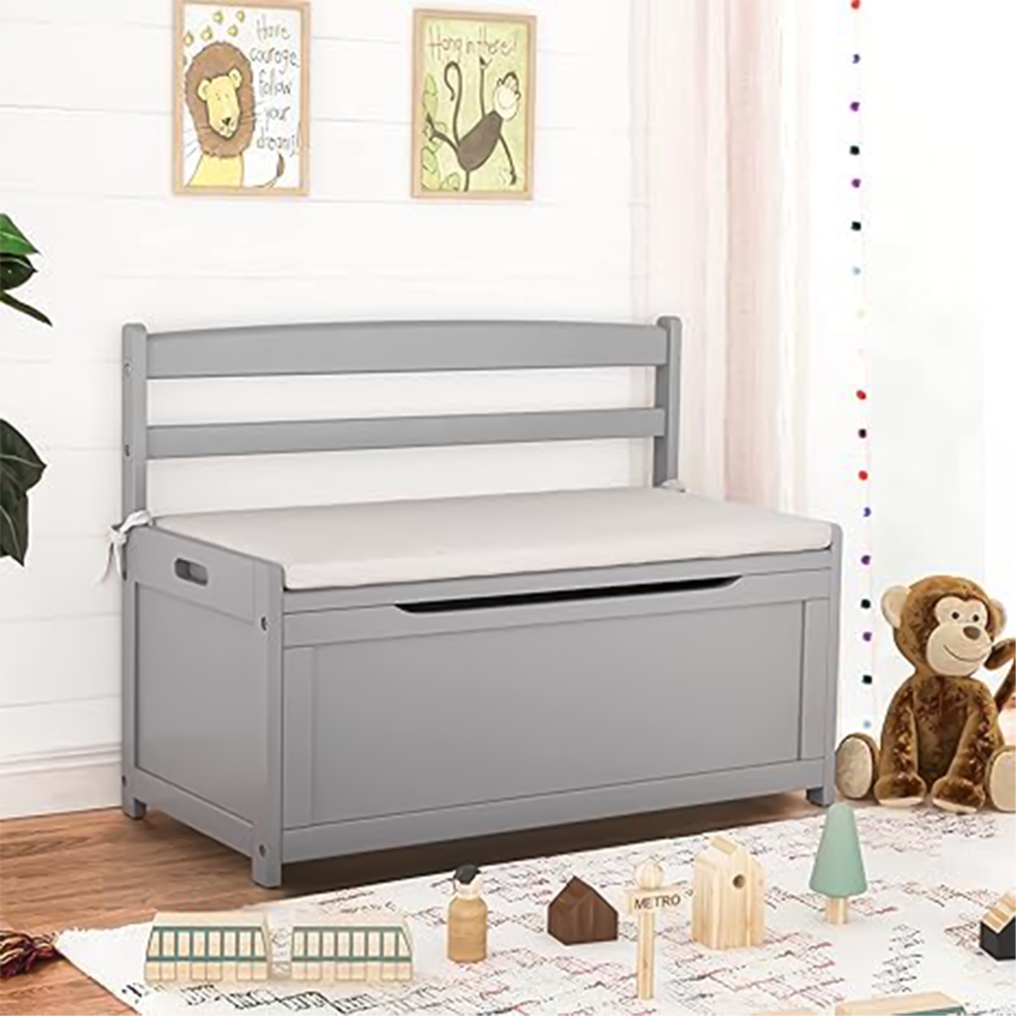 Kids Toy Storage Box with Cushion 30 Wide Wooden Chest with 2.5 Cubic Feet Capacity On Sale Bed Bath Beyond 41393958