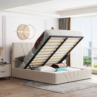 Queen Size Folding Bed, Elegant Design with Soft Cushion Platform Bed ...