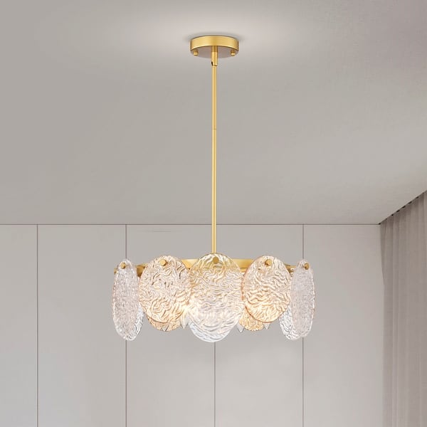 Daim 18 Inch Texed Glass Wheel Chandelier 4 Light - N/A - Bed Bath ...
