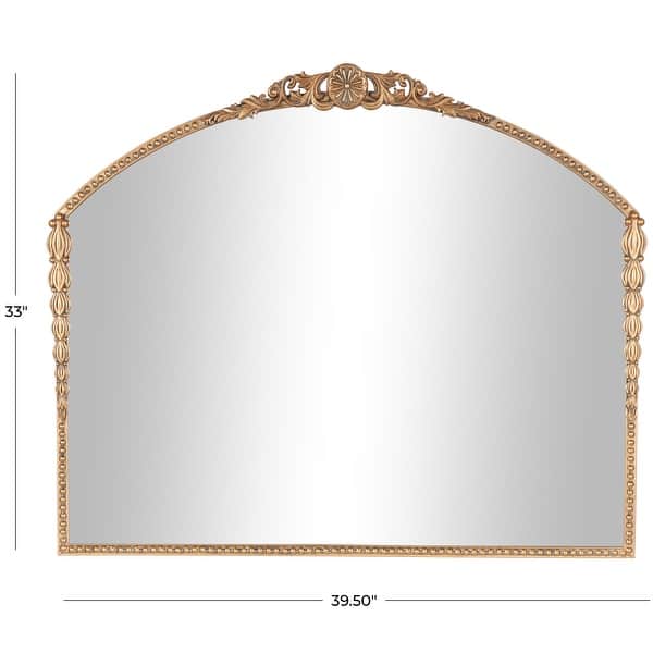 Metal Scroll Orante Antique Arch Room Wall Mirror with Beaded Frame ...