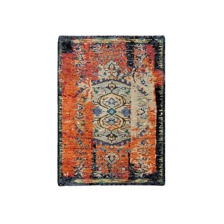 Shahbanu Rugs Rust Red & Black Ancient Ottoman Erased Design Ghazni ...