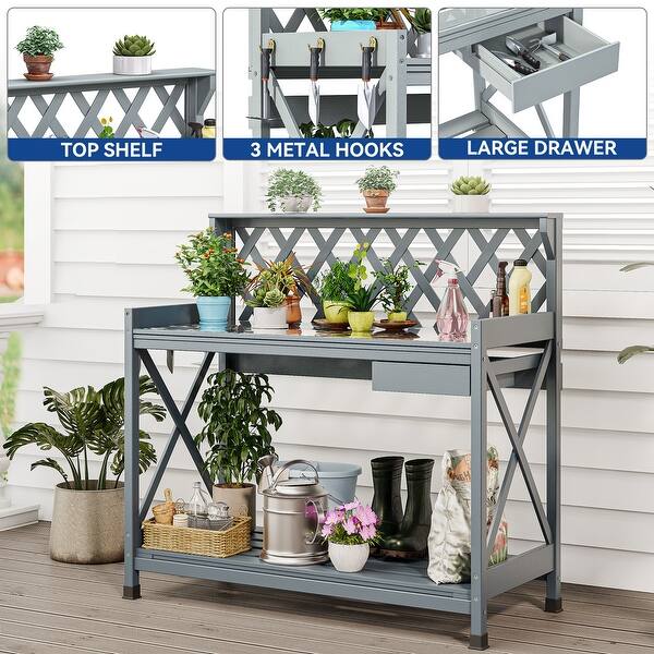Moasis Outdoor Garden Work Bench Station Table - 41" - Bed Bath ...