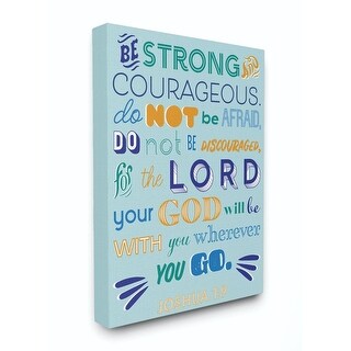 Stupell Be Strong Religious Blue Orange Inspirational Word Design ...