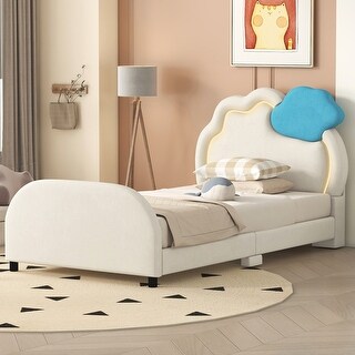 Twin Size Eye-catching Design Upholstered Platform Bed with Cloud ...
