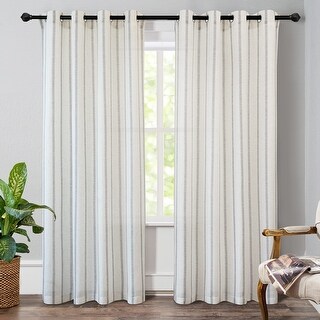Driftaway Farmhouse Linen Blend Curtains Vertical Striped Printed