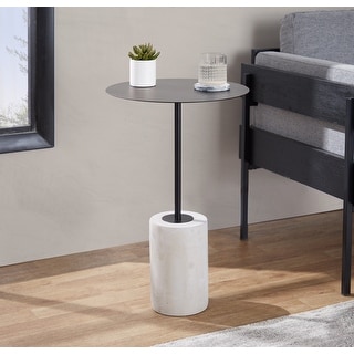 Carbon Loft Symbol Side Table with Concrete Base & Metal Top - Bed Bath ...
