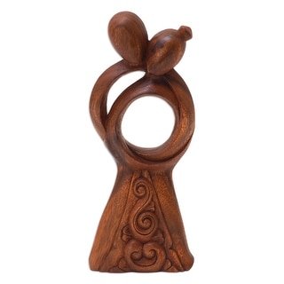 Novica Handmade Hugging Wood Statuette - Bed Bath & Beyond - 37260310