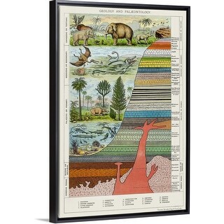 "Diagram of strata and evolution of life on Earth" Black Float Frame ...