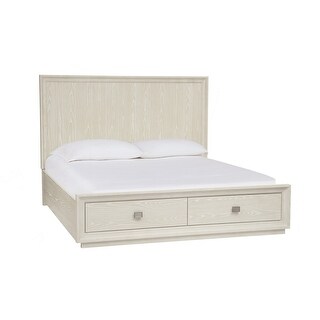 Maxi Queen Size Platform Bed 2 Storage Drawers High Headboard Beige ...