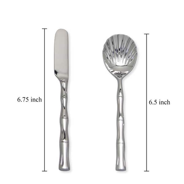 UPware 6-Piece 18/8 Stainless Steel Butter Spreader Set with Bamboo ...