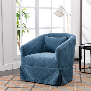 360-degree Swivel Accent Armchair Linen Blend Lounge Chairs Living Room ...