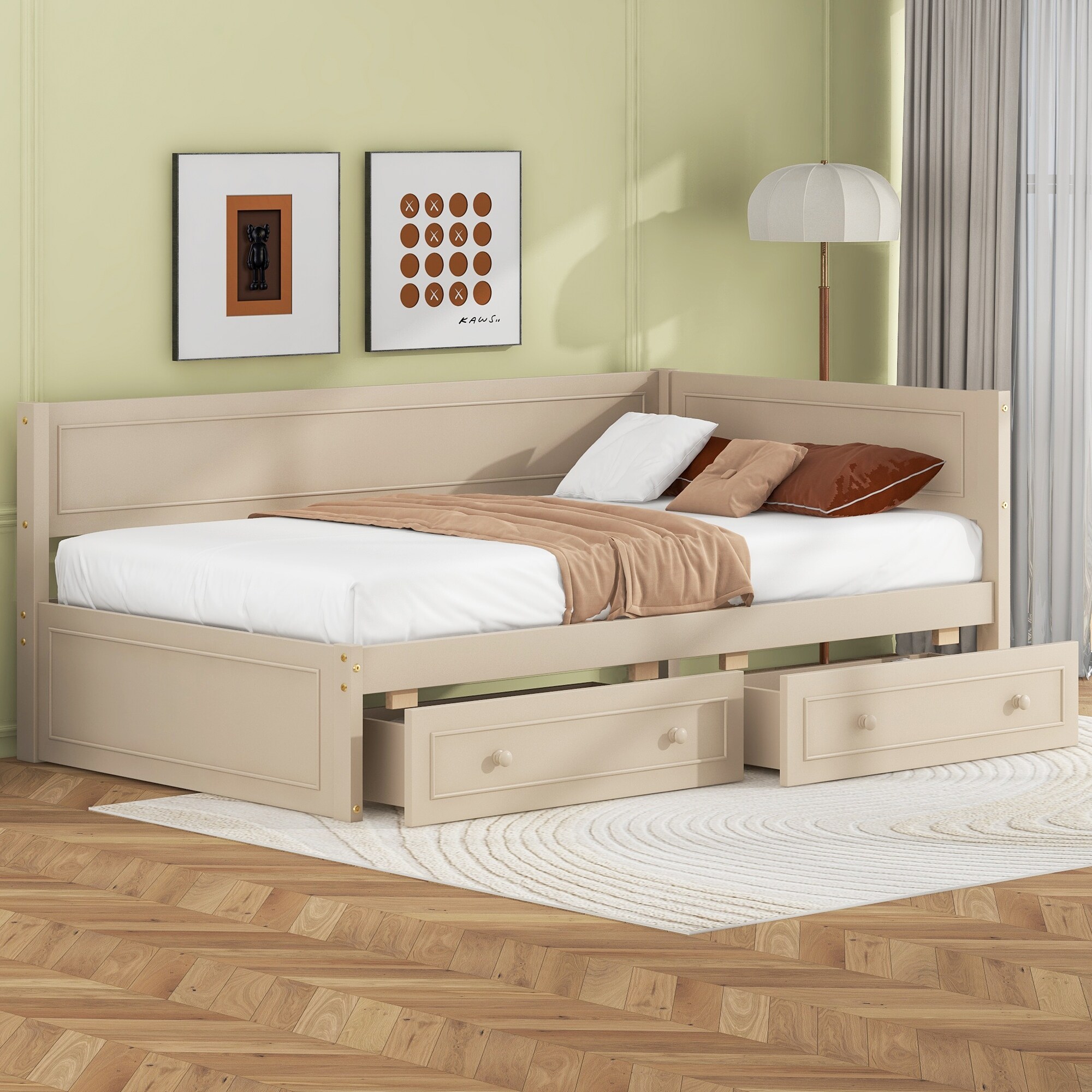 Platform daybed with drawers store