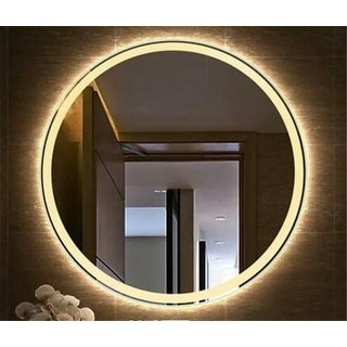 20 Inch Round Adjustment Touch LED Bathroom Mirror,Tricolor Dimming ...
