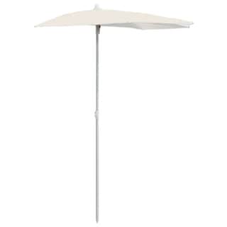 vidaXL Garden Half Parasol with Pole 70.9"x35.4" Sand - Bed Bath ...