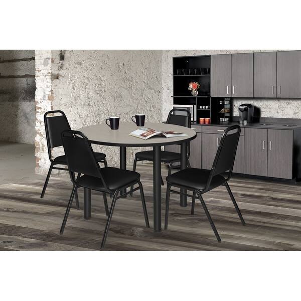 36-inch Round Table with Black Post Legs - Bed Bath & Beyond - 7754042