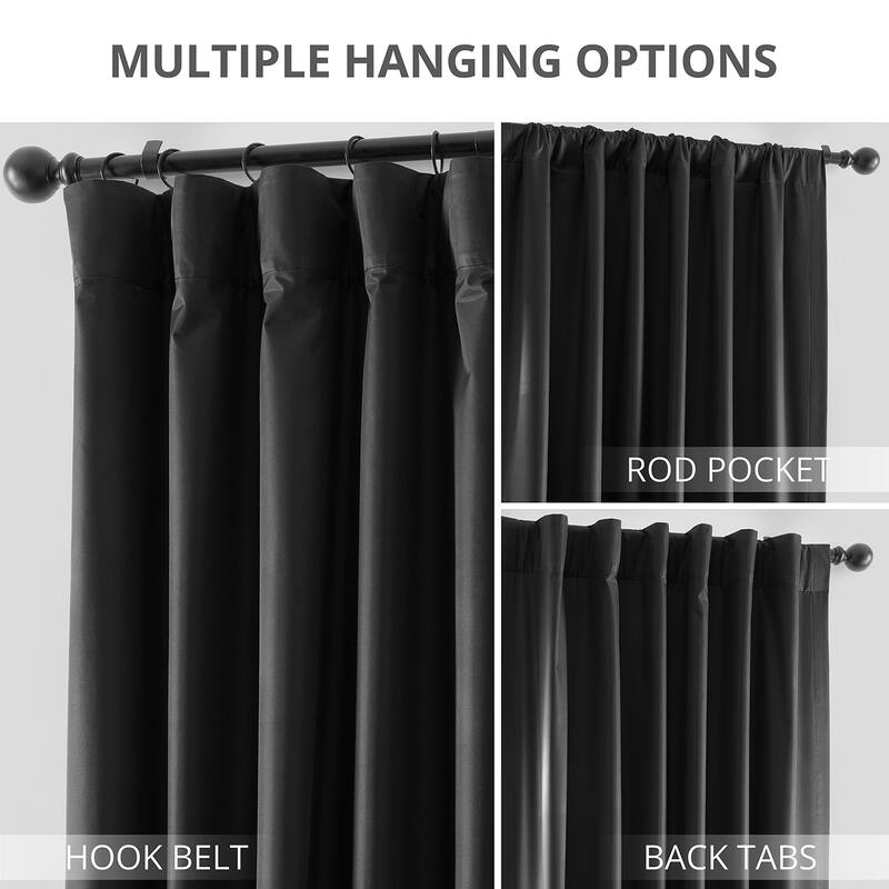 Exclusive Fabrics Essential Polyester Solid Blackout Curtains - Thermal ...