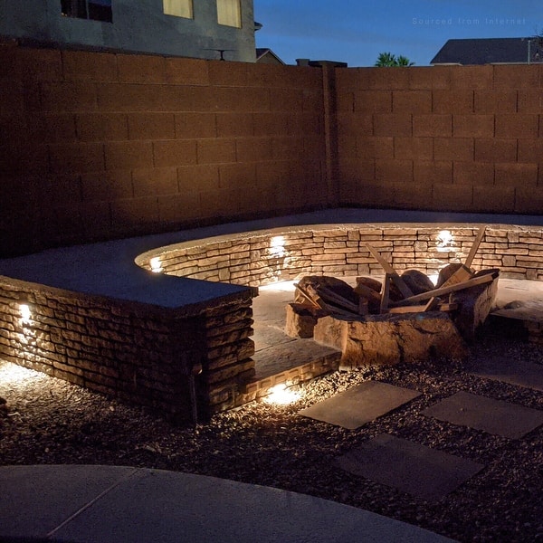 7" LED Retaining Wall Lights Swivel, Low Voltage Hardscape Lighting ...