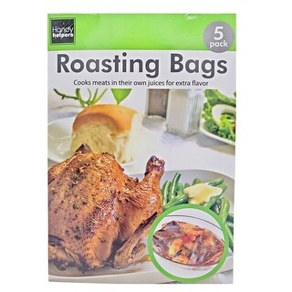 Handy Housewares 5-Pack 15" x 9.75" Disposable Roasting Bags with Ties ...