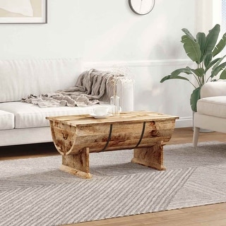 vidaXL Coffee Table with Solid Mango Wood, 34.6x19.7x15.7 Inches - Bed ...