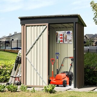 5' x 3' Metal Outdoor Storage Shed, Tool Shed with Door & Lock - 5x3ft ...