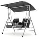 Outdoor Porch Swing with Stand, 2 Person Swing with Canopy, Pivot ...