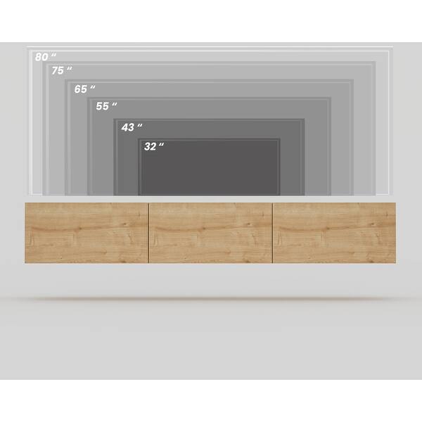 Lucy-Mea Floating 71"TV Stand Up to 80" TV's Wall Mounted Media Console ...