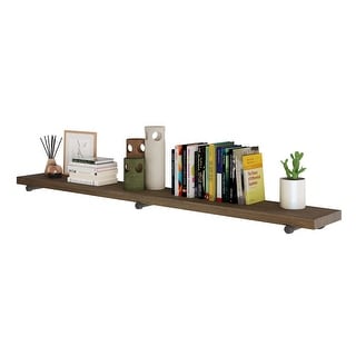 Wallniture 72" x 9.25" Industrial Pipe Shelf, Living Room Shelf, Office ...