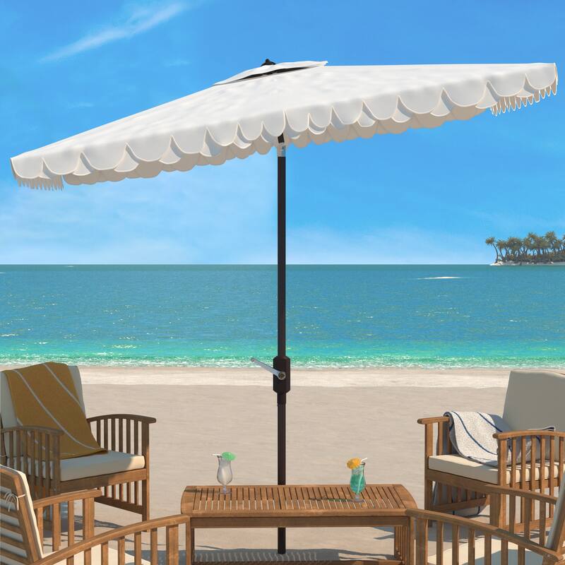 SAFAVIEH Zariah Rectangular 6'x10' Outdoor Umbrella with Valance - On ...