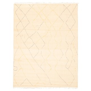 ECARPETGALLERY Hand-knotted Pak Finest Marrakesh Cream Wool Rug - 7'7 x ...
