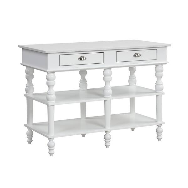 Rectangular Kitchen Island with 2 Drawers and 2 Tier Shelves - Bed Bath ...