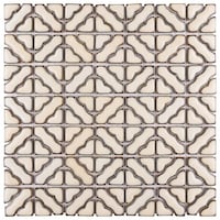 Merola Tile Tower Beige 12" x 12" Porcelain Floor and Wall Tile - Bed ...