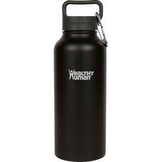 Healthy Human Stainless Steel Water Bottle (Pure Black, 32 oz/ 946 ML ...