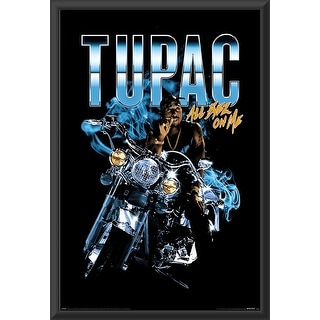 Tupac - Motorcycle All Eyez on Me Framed Art Poster - 24 x 36 Inch ...
