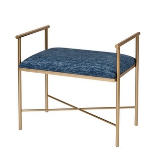 Elk Home Blue Grand Blue Fabric 25.25 Inch Wide Ottoman - Bed Bath ...