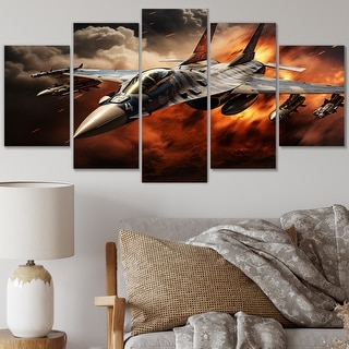 Designart "Military Jet III" Army Art Living Room Set - Bed Bath ...