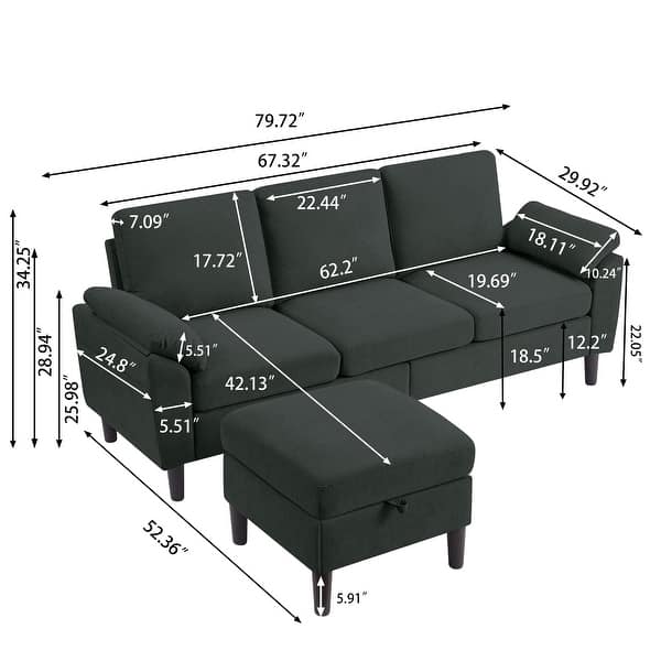 sectional sofa dimensions