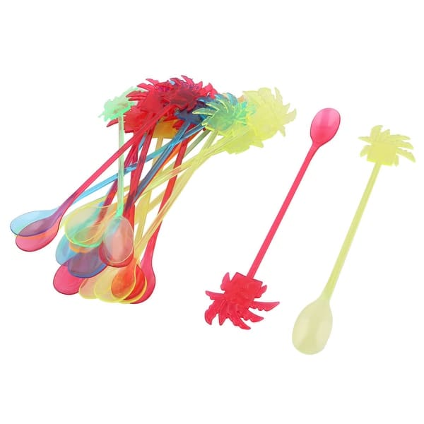 Plastic Drink Stirring Rod Ice Cream Spoon Swizzle Stick 20pcs - Multi ...