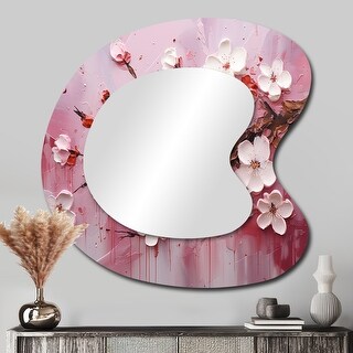 Designart - White And Pink Cherry Tree Bloom II - Cherry Wall Mirror ...