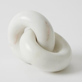 White Marble Round Knot - Bed Bath & Beyond - 42340816