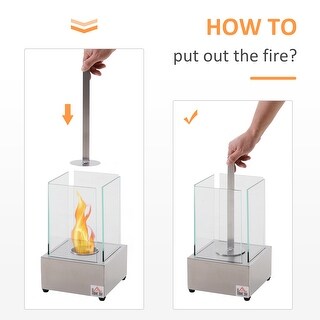 Compact Bioethanol Fireplace with Real Flame for 160 Sq. Ft. Heating ...