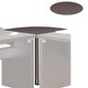 Reuleaux Wood and Metal Corner Table with Grain Details, Espresso Brown ...