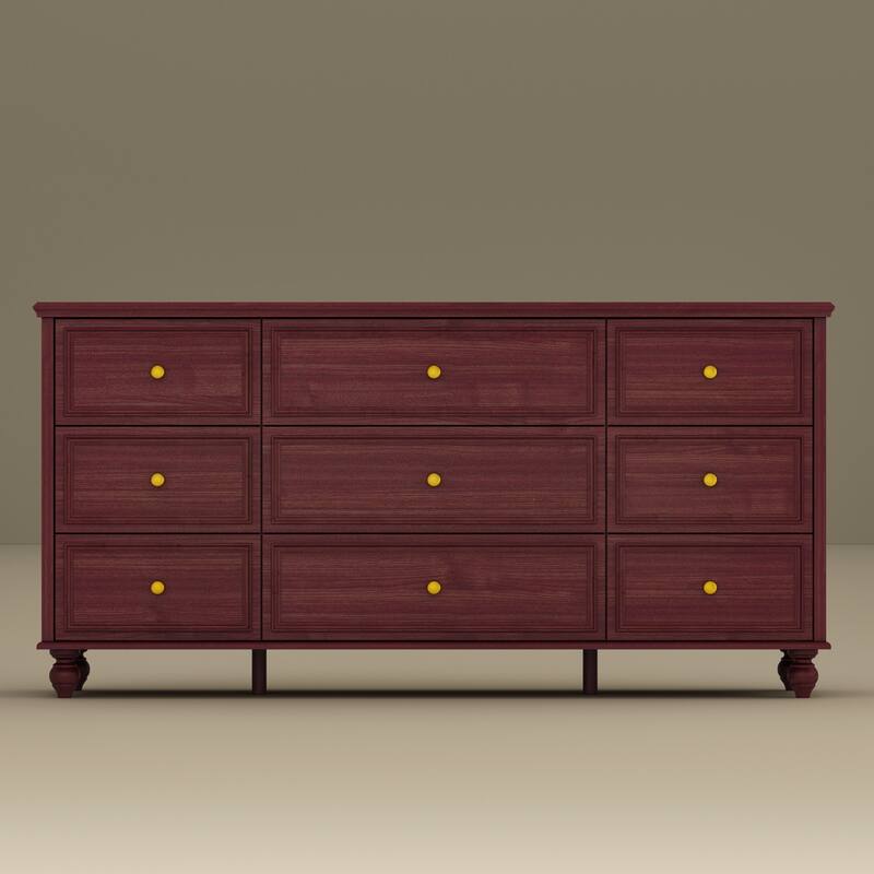 Timechee 63'' W Dresser White Chest Srorage Cabinet Lacquer Drawers ...