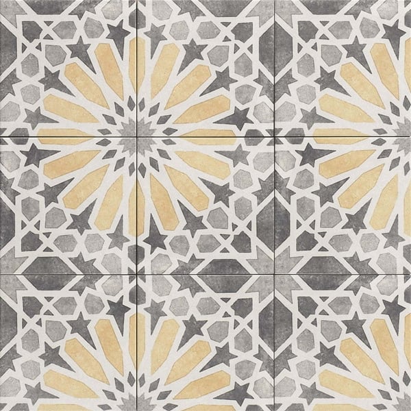 yellow patterned tiles