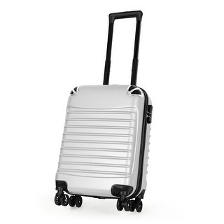 Horizontal Stripe Luggage Travel Sliding Wheels 20" Silver - Bed Bath ...