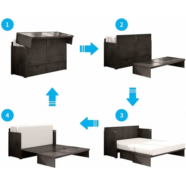 Mixoy Murphy Bed with Mattress & Charging Station - Bed Bath & Beyond ...