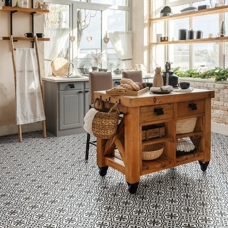 Merola Tile Berkeley II Black 17-5/8" x 17-5/8" Ceramic Floor and Wall ...