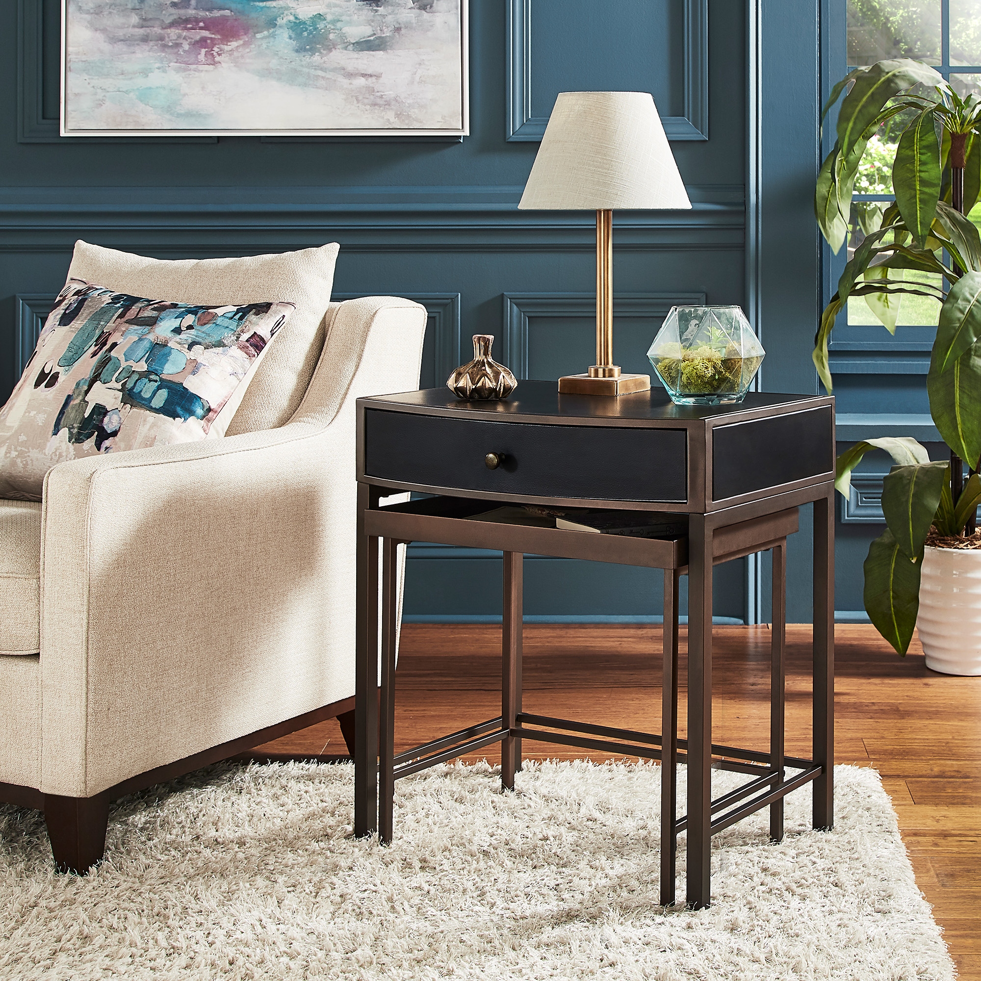 Metal nesting nightstand store