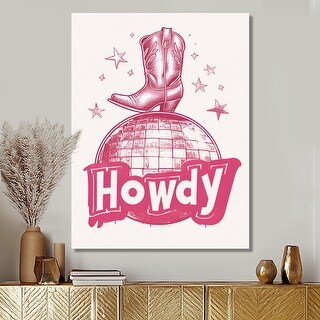 Designart "Howdy Square Dancing Cowboy Boot" Cowgirls Canvas Wall Art ...