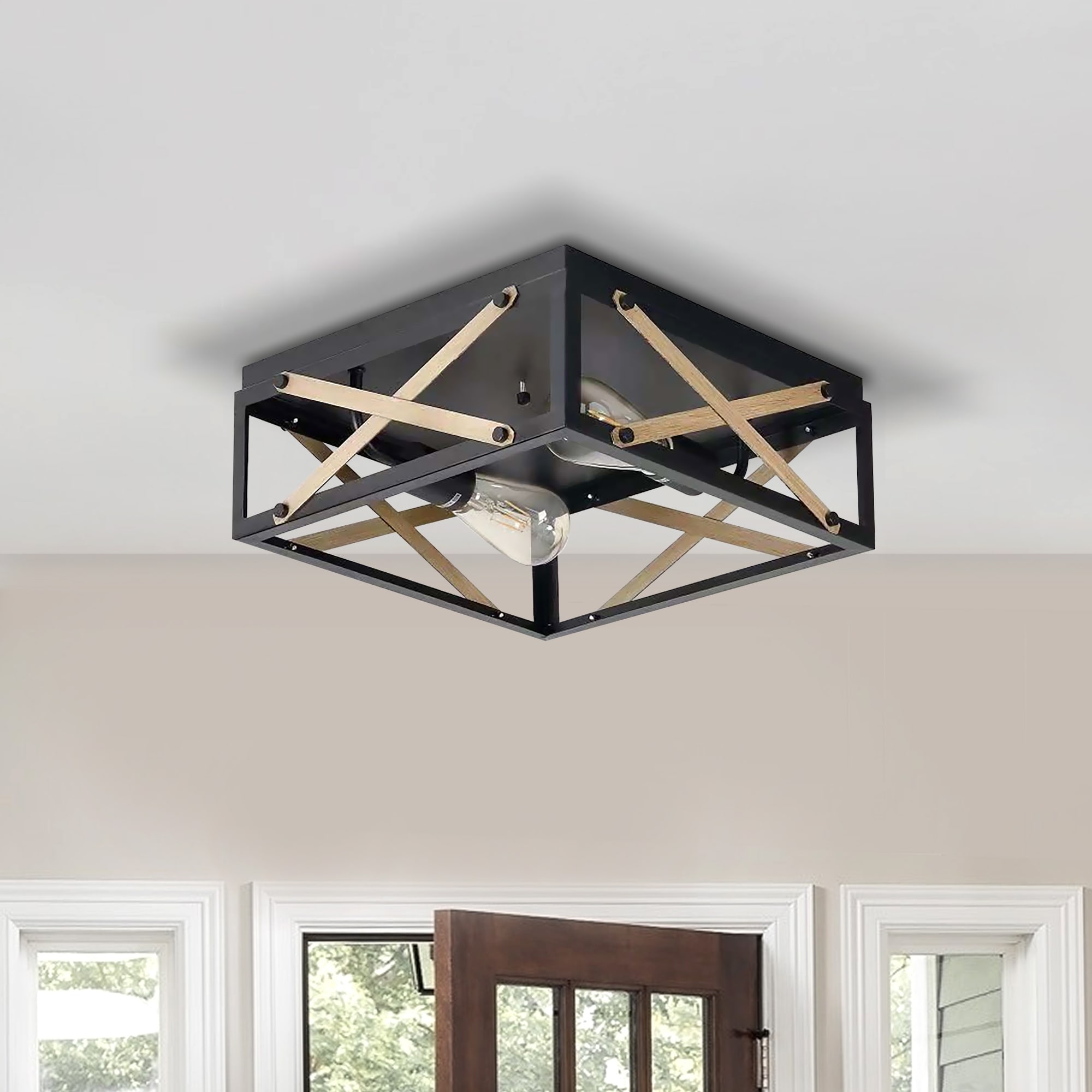 Black Farmhouse Flush Mount Ceiling Lights - Bed Bath & Beyond