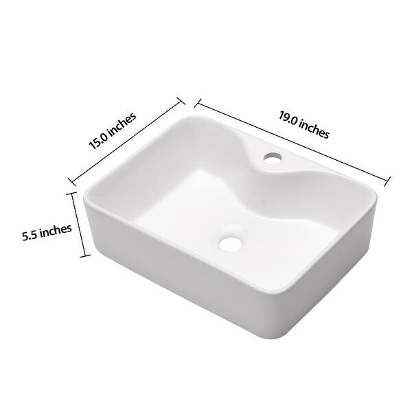 Ceramic Rectangular Vessel Bathroom Sink - Bed Bath & Beyond - 38442633